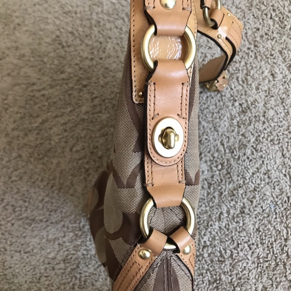Coach | Bags | Authentic Coach Carly Slim Tan Signature Hobo | Poshmark